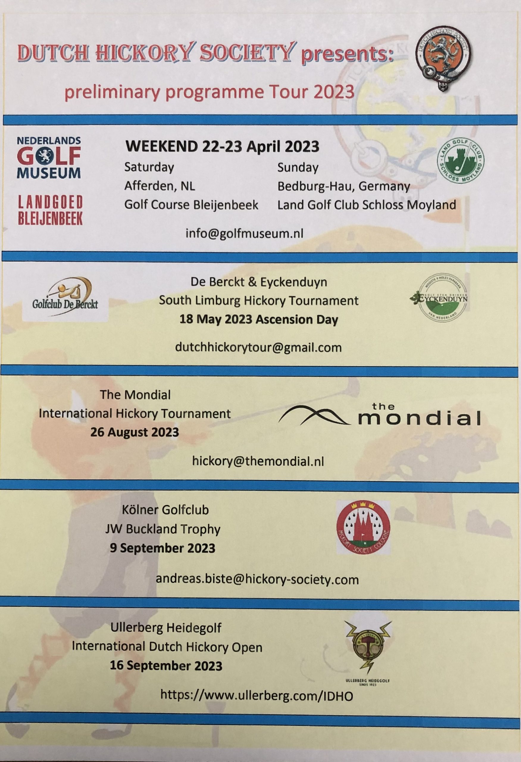 Hickory Tournaments - Nederlands golfmuseum